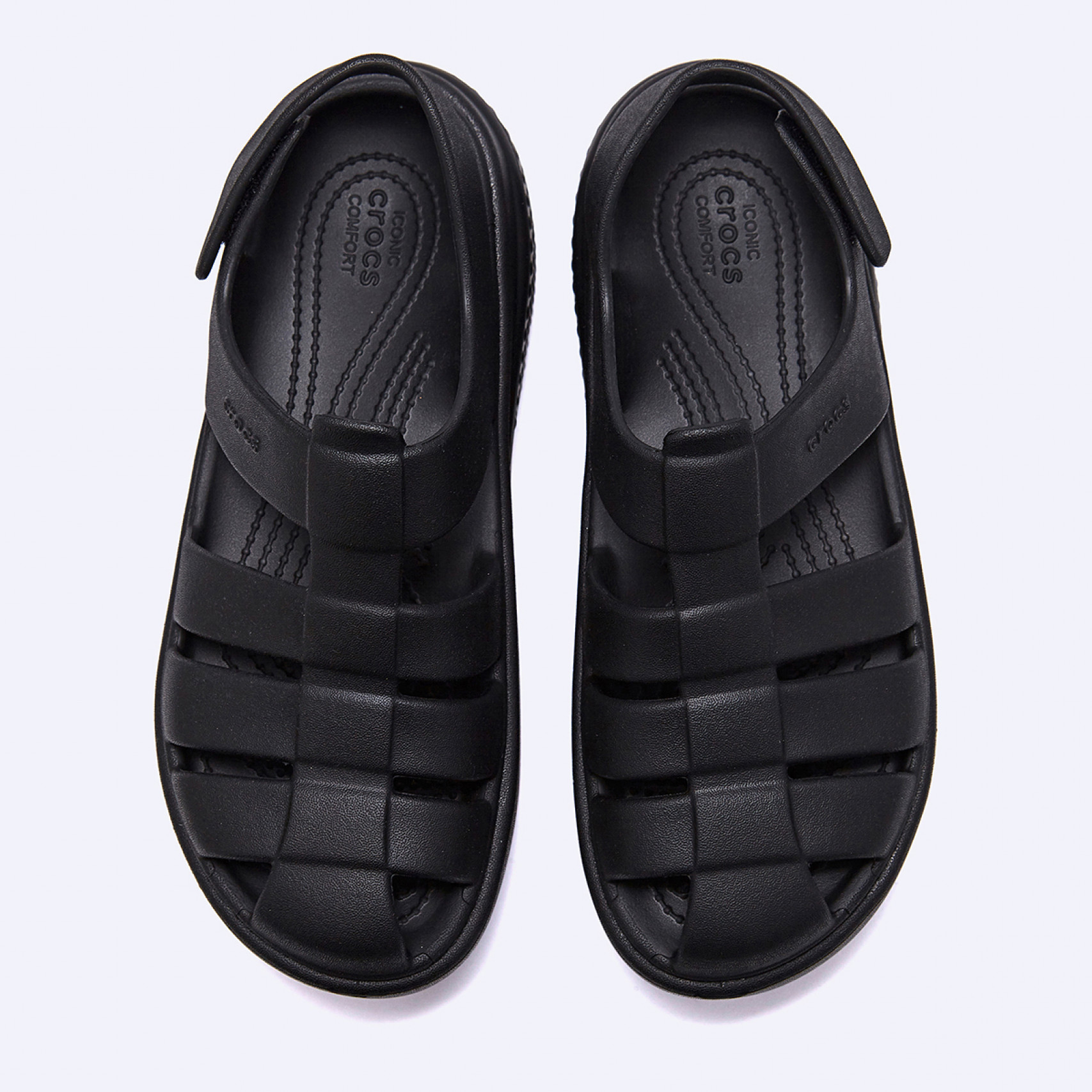 크록스 CROCS 스톰프 피셔맨 샌들 블랙 , 209938-001 ES2W 스톰프